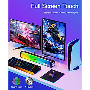 Computer Speakers for Desktop Monitor, LENRUE PC Speakers with Touch Colorful Lights, Volume Knob, USB Powered for Computer, PC, Laptop