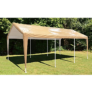 Carport Canopy 10x20 Heavy Duty Car Canopy with Removable Sidewalls Portable Carport Garage Tent Boat Shelter Market Stall, with 4 Windows Yellow