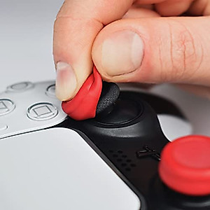 Setex Gecko Grip, Thumbstick Grip Covers, for Playstation PS5, PS4, Xbox One, Switch Pro, Steam Deck, Anti-Slip Microstructured Analog Stick Thumb Grips, (1 Pair) Black, Grip Covers Only