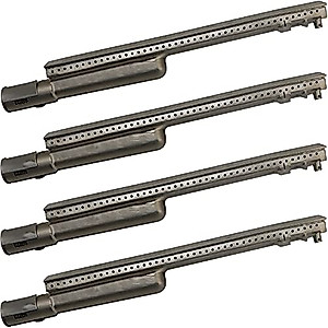 Heavy Duty Cast Stainless Steel Grill Burner 4 Set for Bull, Outdoor Premium Gas BBQ Grill Burner Replacement for Bull Cal Flame Blaze Aussie Bakers Chefs Turbo Thermos Char Broil Jenn Air Nexgrill