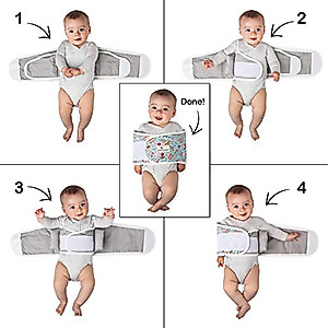 Anna & Eve - Baby Swaddle Strap, Adjustable Arms Only Wrap for Safe Sleeping - Large Size Fits Chest 16 to 20.5, Grey