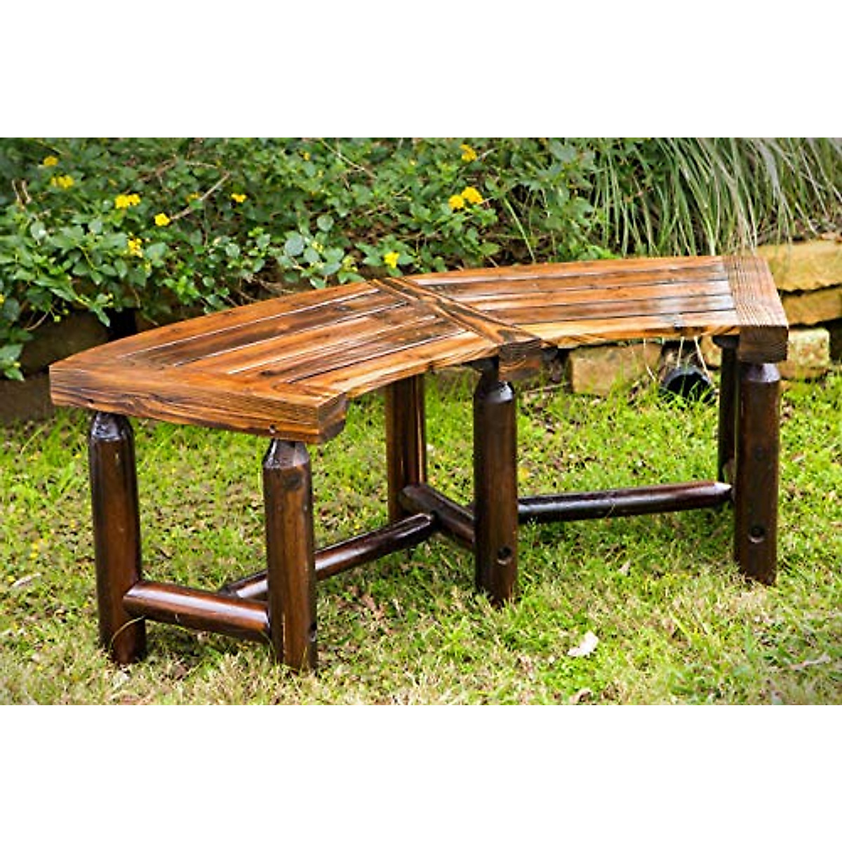 Leigh Country Char-Log Curved Bench