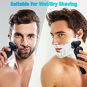 Electric Razor for Men, 2023 Men’s Electric Shavers Rotary LED Display/Waterproof/Rechargeable, Electric Shaver for Men Cordless Floating Head Replaceable Blades Portable Travel Razor Idea Gift