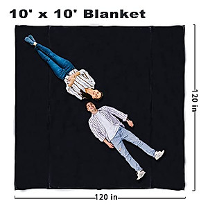 LaSyL Oversized King 120 x 120 Inches Blanket,10'x 10' Extra Large Soft Warm Flannel Fleece Thick Throw Blanket Plush Microfiber Fluffy Bedding Comforter for Couch/Bed/Sofa Outside Campaign Black