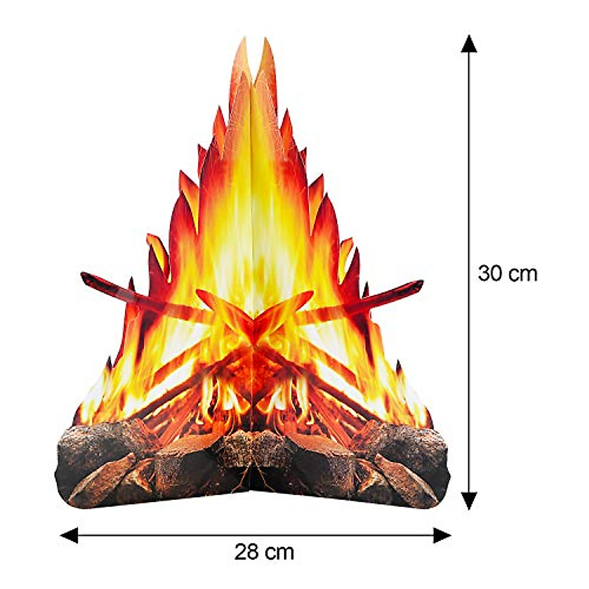 3 Sets 12 Inch Tall Artificial Fire Fake Flame Paper 3D Decorative Cardboard Campfire Centerpiece Flame Torch for Campfire Party Decorations