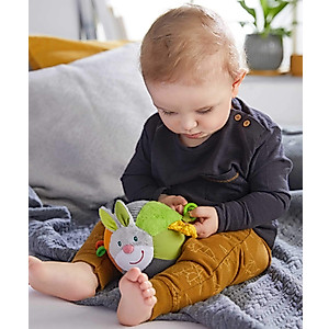HABA Bunny Ball with Crinkle Ears, Textured Fabric and Rattling Effects