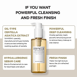 SKIN1004 Madagascar Centella Light Cleansing Oil 6.76 fl.oz, 200ml | Gentle Oil Cleanser for Face, Korean Facial Cleanser, Double Cleansing