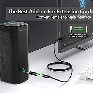 KOOPAO 3.5 to 3.5 Male to Male Plug Adapter, 3.5mm Male Jack Audio Double Sided Aux Adapter, Headphone 3.5mm Coupler Connector for Bluetooth Receiver, Car Stereo, Amp (3 Pack)