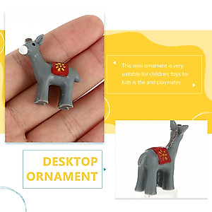 YARNOW 5pcs Resin Donkey Statue Cake Topper Figurines Micro Landscape Fairy Garden Animal Decoration Home Office Table Centerpiece