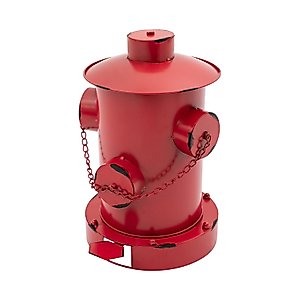 LOYALHEARTDY Fire Hydrant Trash Can, Retro Creative Garbage Can with Removable Inner Bucket, Wrought Iron Pedal Trash Can, Indoor Outdoor Waste Bins for Park Garden Kitchen Garbage, Red
