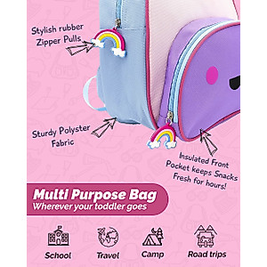 Toddler Backpack for Girls and Boys with Kids Lunch Bag - Unicorn Backpack for Girls and Lunch Bag Kids Backpack for School with Lunch Box Kids - Camp Travel Preschool Backpack - Unstoppable Unicorn
