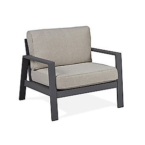 Real Flame Aegean Outdoor Chair with Cushions - Patio Furniture, Aluminum Frame - Weather & Sun Resistant, Rustproof