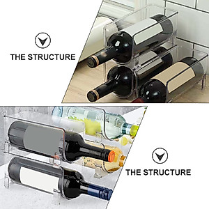 Hemoton 2pcs Drawer Wine Rack Stackable Beverage Dispenser Water Bottle Holder Bin Refrigerator Soda Can Organizer Pantry Freezers Beer Wine Tray Desk Tray Cupboard The Pet Food