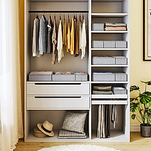 DIMJ Drawer Organizers Cloths, Closet Underwear Organizer, 12 Packs Foldable Closet Organizers, Sock Drawer Organizer, Fabric Dresser Drawer Dividers for Clothes Underwear Bras Socks. (Blended)