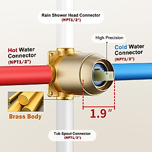 Holispa Tub Shower Faucet, Gold Shower Faucet Set with 8-Inch Rainfall Shower Head and Tub Spout, Shower Tub Faucet Set Complete (Included Shower Valve), Tub Shower Trim Kit, Gold