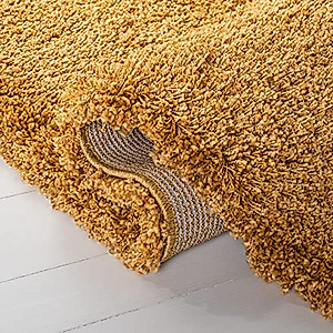 SAFAVIEH Hudson Shag Collection Accent Rug - 2' x 3', Gold, Modern Solid Design, Non-Shedding & Easy Care, 2-inch Thick Ideal for High Traffic Areas in Entryway, Living Room, Bedroom (SGH220D)