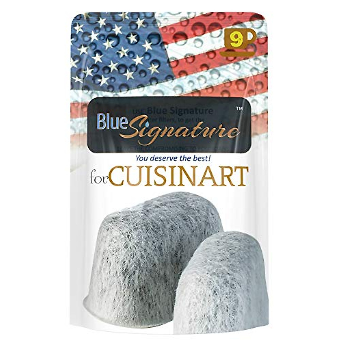 Coffee Filters replacements 9 for Cuisinart coffee machine water filters fully compatible by Blue Signature (9 Cuisinart Filers)