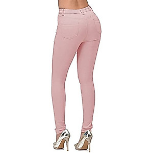 Women's High Waisted Skinny Stretch Jeans Distressed Comfy Fit Denim Jeggings Stretchy Slim Fit Dress Office Ponte Pant