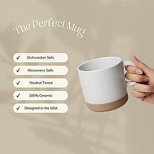 Unboxme Givenne 12oz Handcrafted Ceramic Coffee Mug – Speckled Gloss Finish with Nature-Baked Base – Microwave-Safe Artisanal Mug