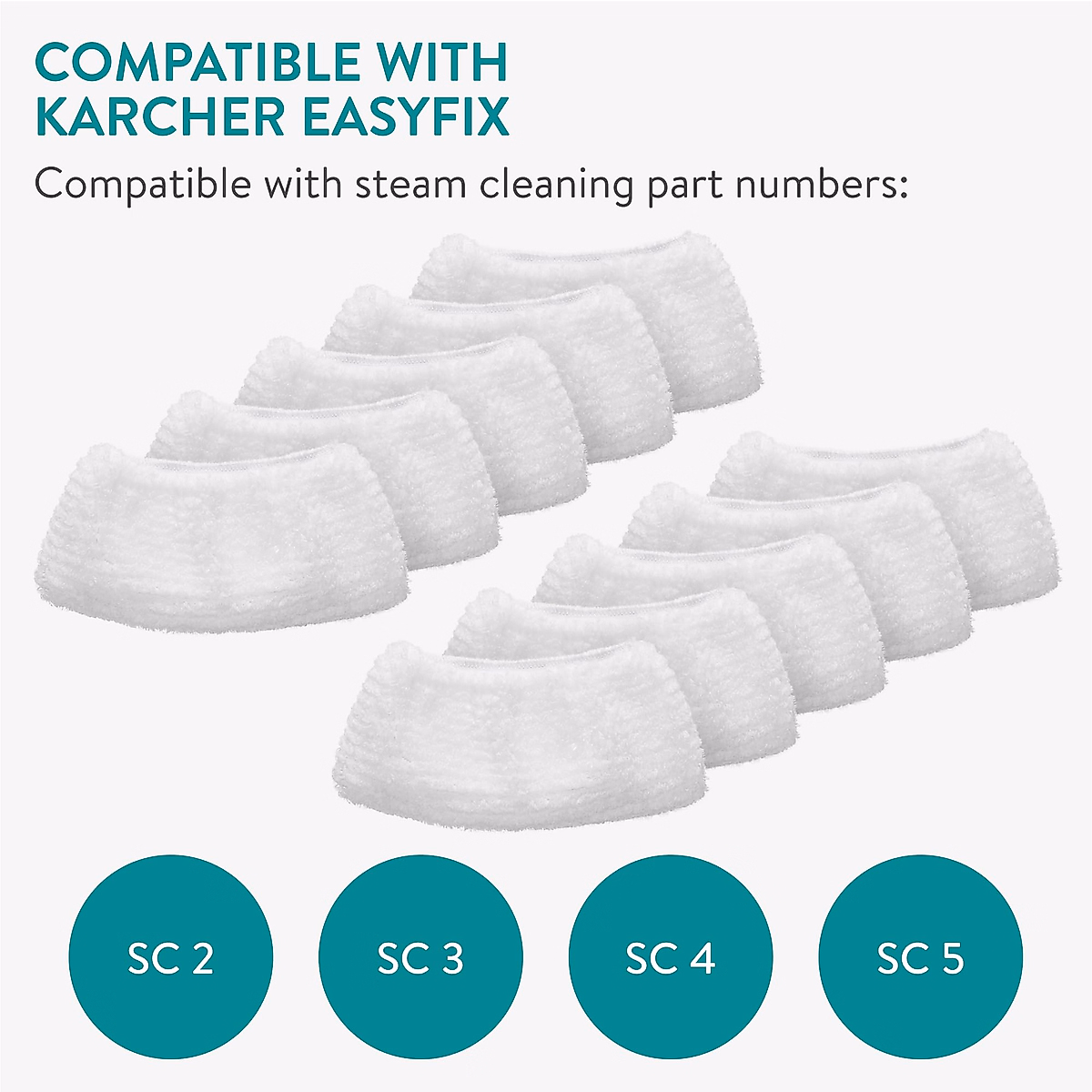 Navaris Microfibre Pads for Steam Cleaner - Set of 10 Replacement Cloths Handheld Steamer 49454 - Washable Wipes for Floor, Wall, Cleaning