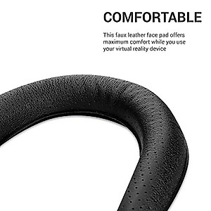 kwmobile VR Face Cushion Compatible with Oculus Rift CV1 VR Gaming - Synthetic Leather Foam Pad for VR - Black