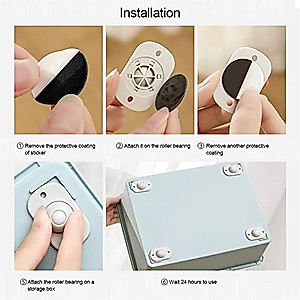 CIRCIR Caster Wheels Set 4PCS Adhesive Swivel Caster Wheels Storage Box Pulley 360 Degree Rotating Scroll Wheels for Storage Box, Tissue Box Dropship Heavy Duty Casters (Color : A), CIRCIR9314