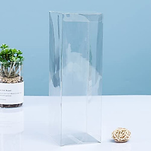 Lucky Monet 25/50/100 Packs Clear Gift Boxes, Clear PVC Plastic Boxes Transparent Packing Box Favor Square Boxes for Thanksgiving, Christmas, Wedding, Party, Birthday, Candy, Coffee & Tea, Jewelry