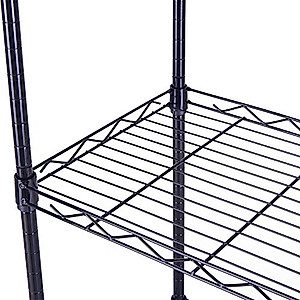 Kcelarec 4-Tier Wire Shelving Metal Storage Rack Adjustable Shelves for Laundry Bathroom Kitchen Pantry Closet, Black