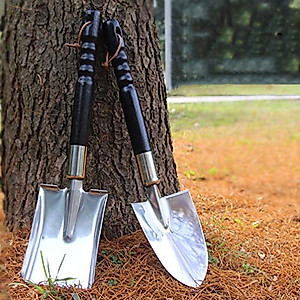 Happyyami 1pc Wide Garden Shovel Garden Utensil Tool Garden Spade Gardening Shovel Digging Spade Transplanting Shovel Lawn Shovel Flower Pot Indoor Plant Tools Utensils Wooden Bonsai