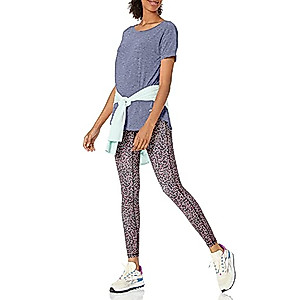 Amazon Essentials Women's Studio Relaxed-Fit Lightweight Crewneck T-Shirt (Available in Plus Size), Blue Heather Nightshadow, Large