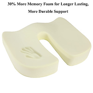 Upgraded Coccyx Cushion for Tailbone Pain-Longer 10 Inch U-Cutout,Memory Foam Seat Cushion for Tailbone Pain Relief,Suitable for Office Chair,Car Seat,Computer Desk Sciatica & Back Pain Relief Pad