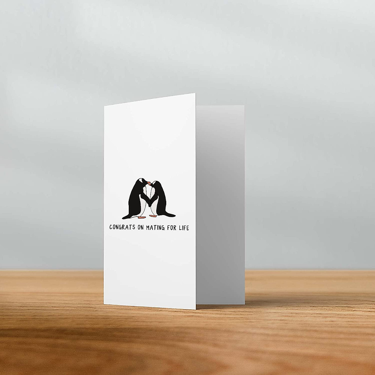 rockdoodles Wedding Card Funny, Engagement Card & Bridal Shower Card For Bride To Be, Funny Wedding Card & Engagement Card With Penguin For The Married Couple (Mates For Life)