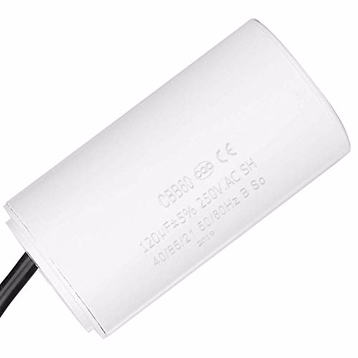 CBB60 Capacitor, 250V AC 120uF 50/60Hz Motor Start Run Capacitor, with Wire , for Air ...
