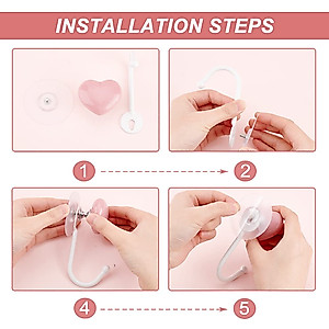 arricraft 2 Styles Heart Hook Hanger, Pink Heart Hook Multifunctional Self Adhesive Door Hook Hanger Wall Hanger Hanging Ornament Door Wardrobe Office Bedroom Kitchen and Other Decorative Items