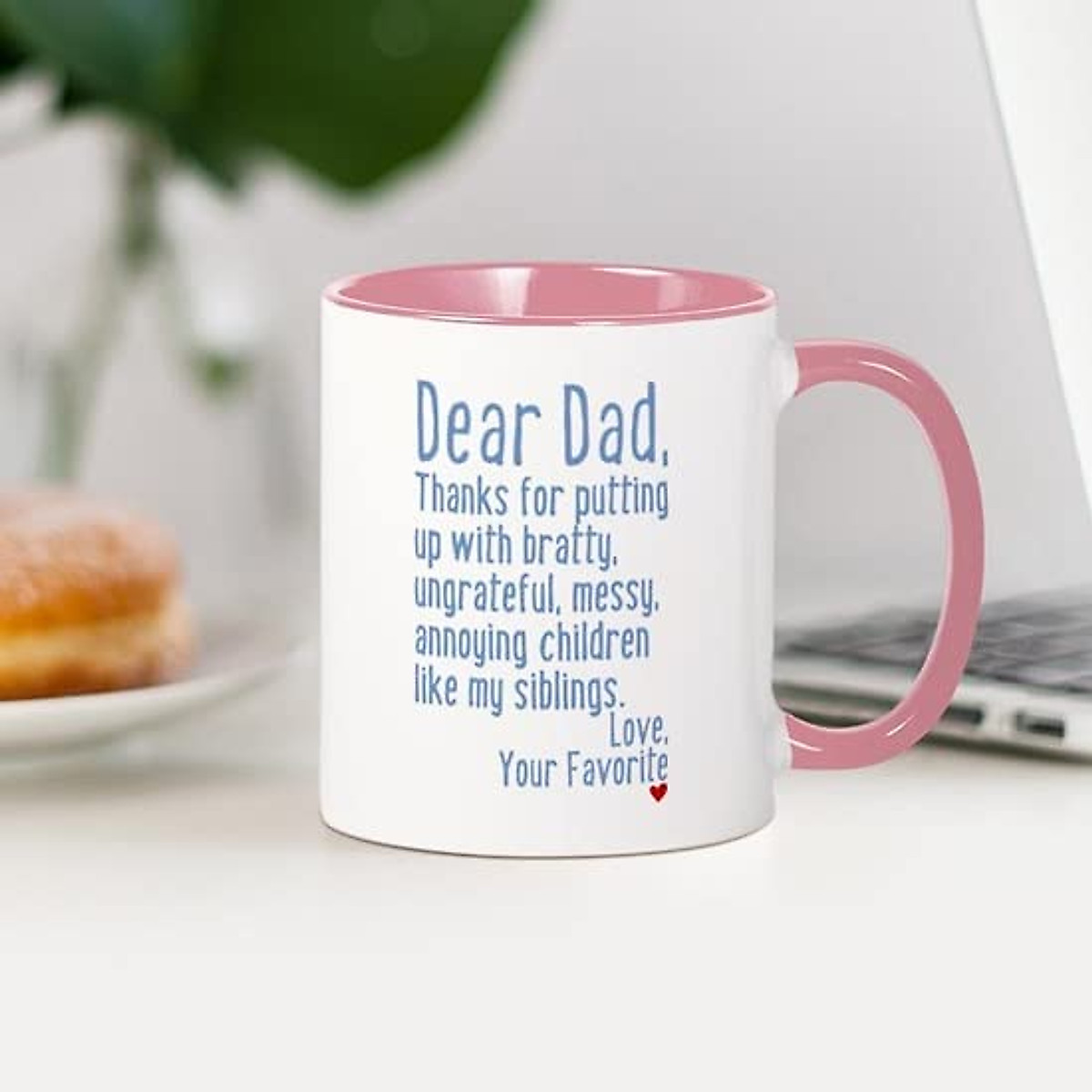 CafePress Dear Dad, Thanks For (Siblings Version) Mug Mugs Ceramic Coffee Mug, Tea Cup 11 oz