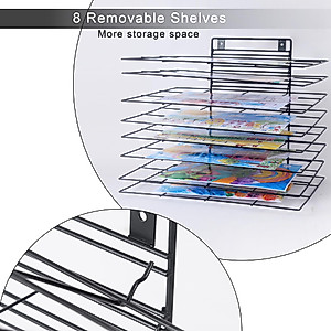 LIAQICHA Premium Iron Art Drying Rack with 8 Removable Shelves for Classroom - 16.1 x 11.9 x 13.8 Inches - Art Storage Organizer and Painting Drying Shelf