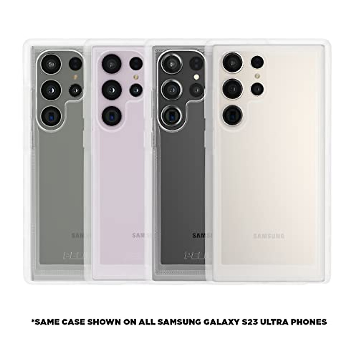 Pelican Voyager - Samsung Galaxy S23 Ultra Case [6.8"] [18Ft MIL-STD Drop Protection] [Wireless Charging] Phone Case for Samsung Galaxy S23 Ultra w/ Belt Clip Holster Phone Stand - Anti Yellow - Clear