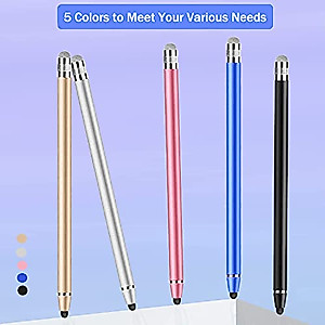 Stylus Pens for Touch Screens (5 Pcs), CPKEON Capacitive Stylus 2 in 1 Precision Stylus Pens with 6 Extra Replaceable Tips for iPad iPhone Tablets Samsung Galaxy All Universal Touch Screen Devices