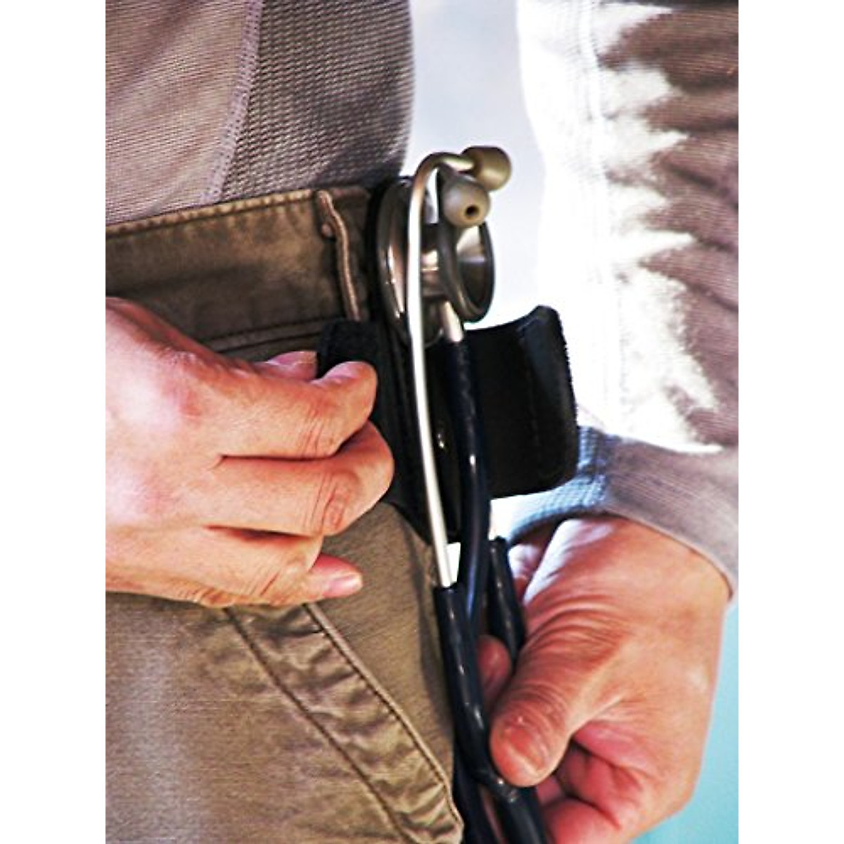 The BATCLIP (Black) - Premium Leather Handmade Clip-on Stethoscope Hip Holder; no More Neck Carrying, Loss, or Misplacement. Proudly Carry Your high-end Stethoscope with Taste and Style.