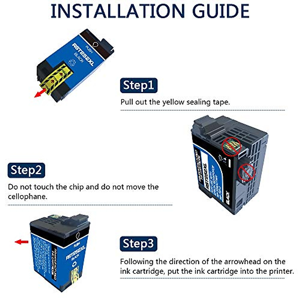 Run Star Remanufactured Ink Cartridge Replacement for Epson 252XL T252XL 252 XL Used in Workforce WF-7720 WF-7710 WF-3640 WF-3620 WF-3630 WF-7610 WF-7620 WF-7110 WF-7210, 5-Pack (2BK/1C/1Y/1M)