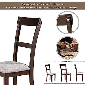 Appot AT-ST000036AAP 5 Piece, Industrial Wooden Table and 4 Chairs, Kitchen & Dining Sets for Dining, Kitchen, Bar, Living Room, Breakfast Nook, Espresso