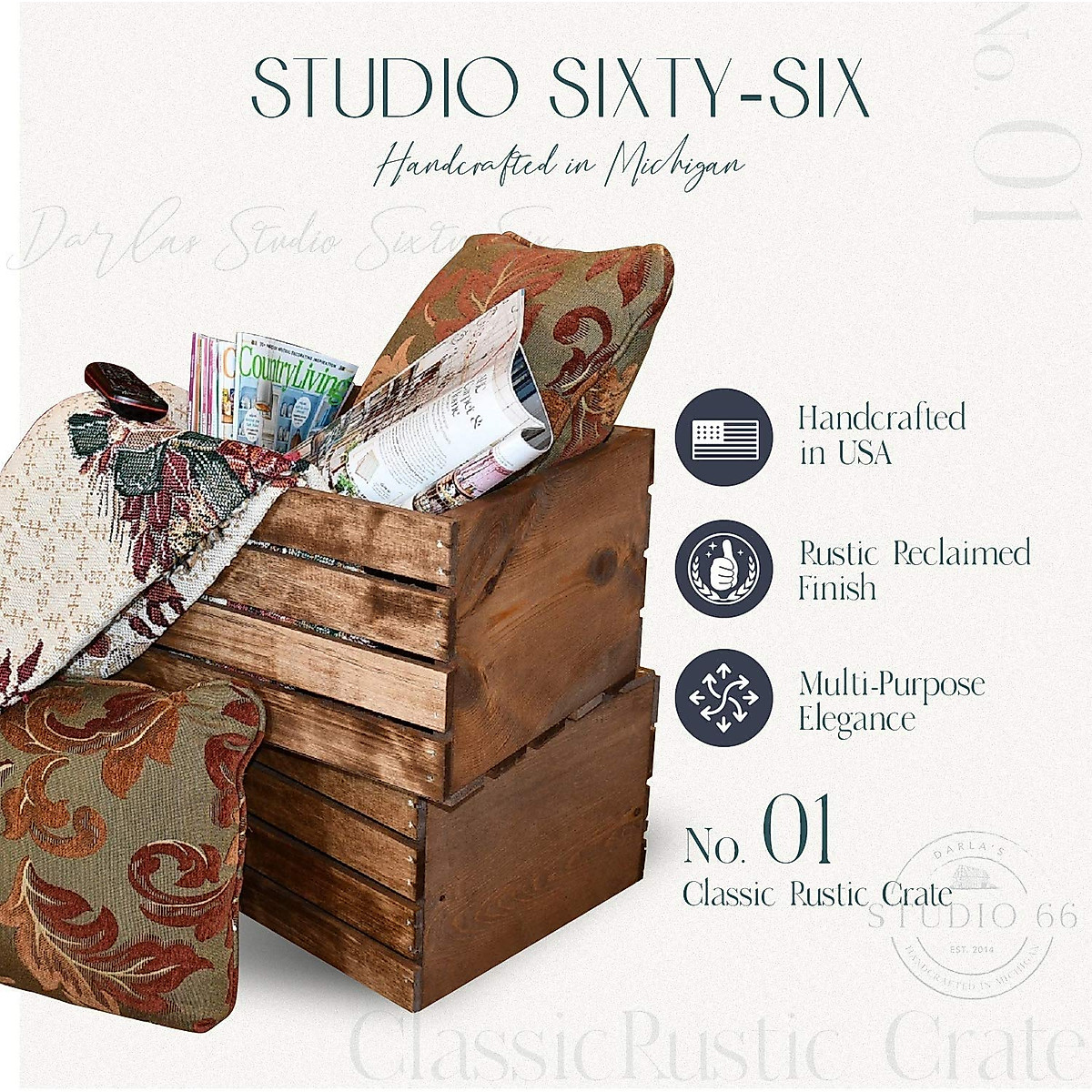 Darla'Studio 66 Rustic Wood Crate