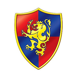 Medieval Party Decorations - Cardboard Herald Trumpets and Crest, Plastic Pennant Banner and Tablecover (Bundle of 5) by Multiple