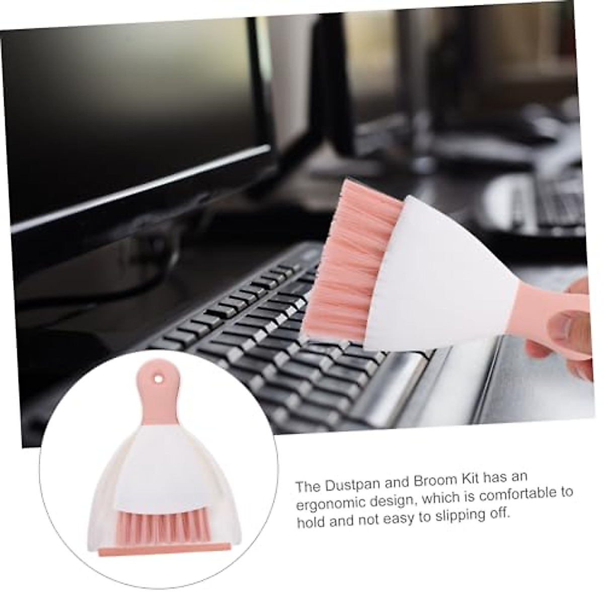Hoement Household Supplies Dog Cleaning Kit Mini Broom Broom Cage Cleaner Small Broom and Dustpan Cleaning Brush Mini Saucepan to Attach to Door Cleaning Broom Keyboard Cleaner Brush