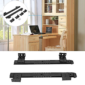 2Pcs Keyboard Slide, 14in Keyboard Drawer Slides Tray, Thickened Steel Desk Slide Computer Keyboard Rail Bracket, Ball Bearing Slides for Keyboard Tray