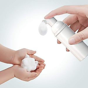 EVERGD 2oz/60ml Plastic Foam Dispenser Bottle | Mini Foaming Pump Dispenser Empty - for Refillable Travel Hand Soap Foaming, Shampoo, Castile & BPA Free (16) White