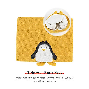 Toddler Winter Beanie Hat Scraf Set, Cute Cartoon Penguin Knitted Hats Soft Warm Infant Hat with Pompom for Baby Boys and Girls 1-3 Years (Yellow)