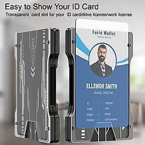 furid Metal Wallet for Men Slim: Tactical Wallet - Minimalist Wallet Rfid Card Holder - Money Clip Wallet for Men Thin