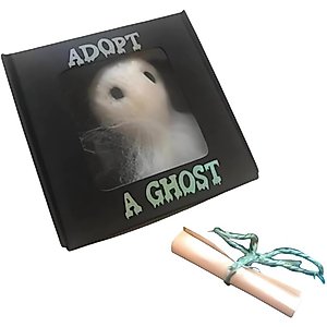 Adopt a Ghost - Spooky Plush Ghost Stuff with Tiny Scroll, Halloween Adopt a Ghost Figurine, Ghost Felt Doll Halloween Plush Toys, for Ghost Stories, Spooky Movies, Halloween Decoration (Set of 1)