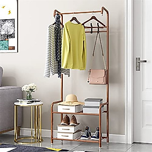 n/a Metal Hanger Marble Hanger Floor Bedroom Living Room Hanging Clothes Modern and Simple (Color : Brass, Size : 165 * 60 * 30cm)